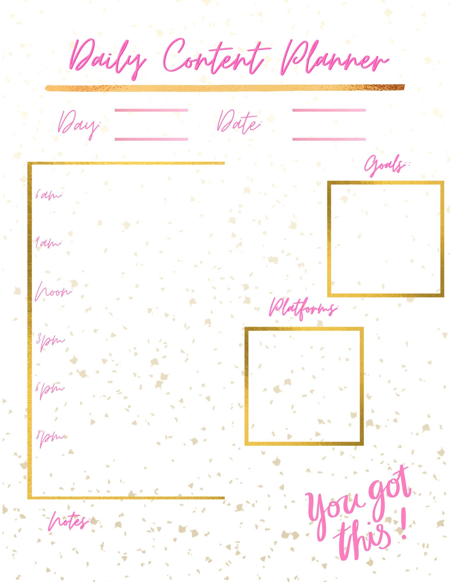 Daily Content Planner - Etsy