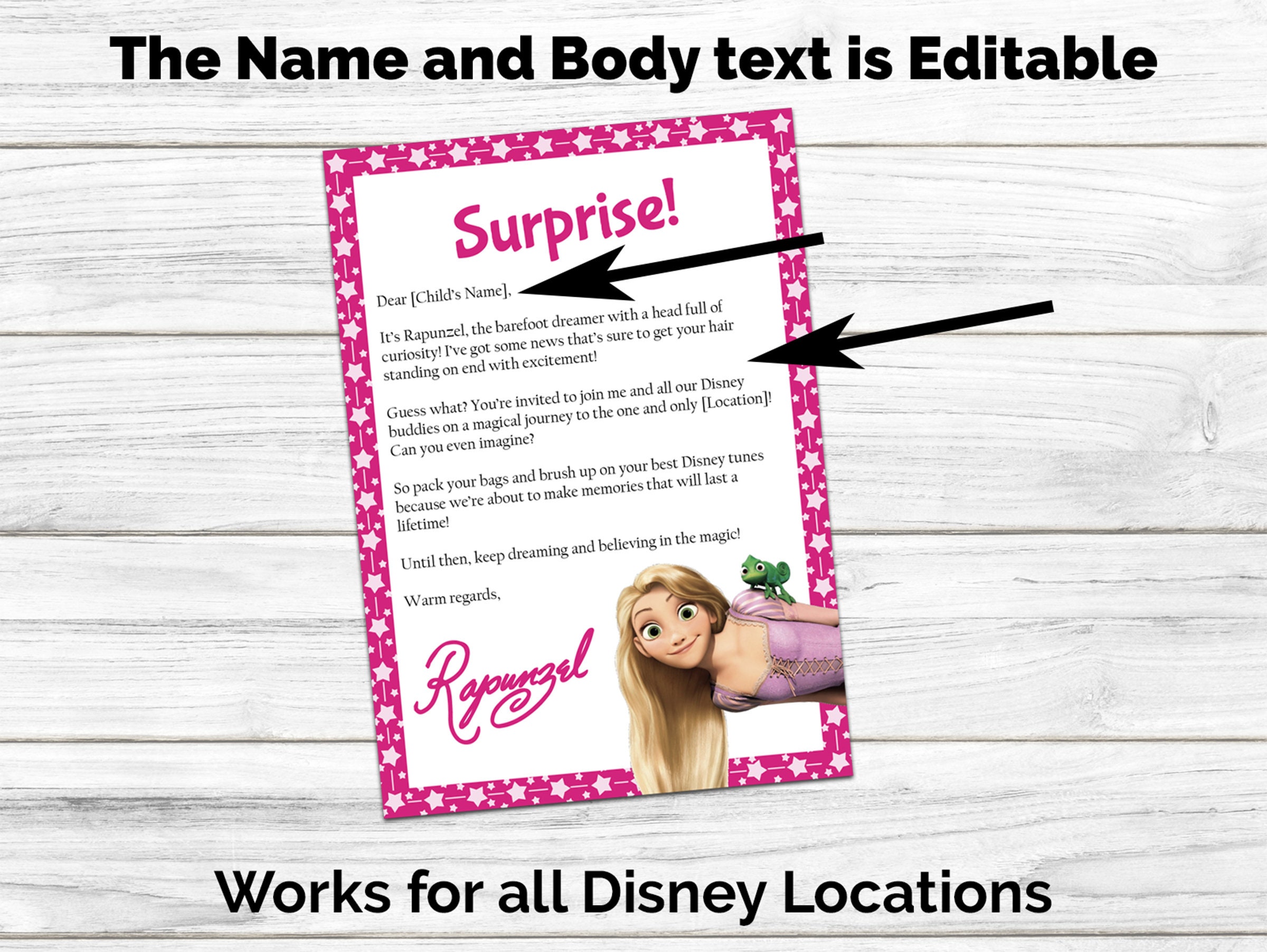 Personalized Tangled Princess Letter From Rapunzel – Editable Digital ...