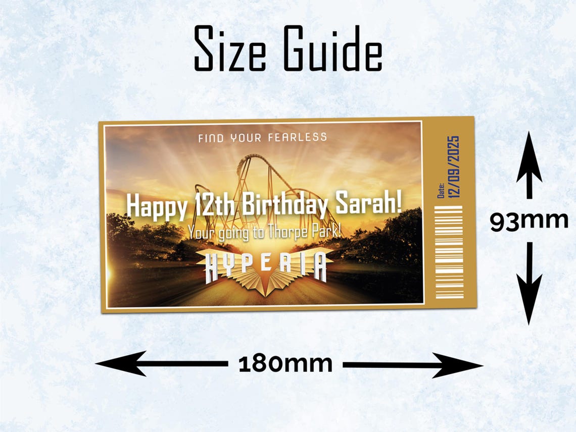 Print-at-home, Hyperia Thorpe Park Ticket, Birthday or Surprise Trip ...