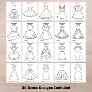 Printable Design Your Own Dress Coloring Pages – 20 Unique Dress ...