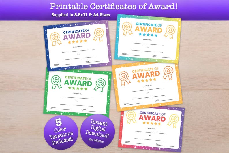 Printable Award Certificates | Recognition Certificate | School ...
