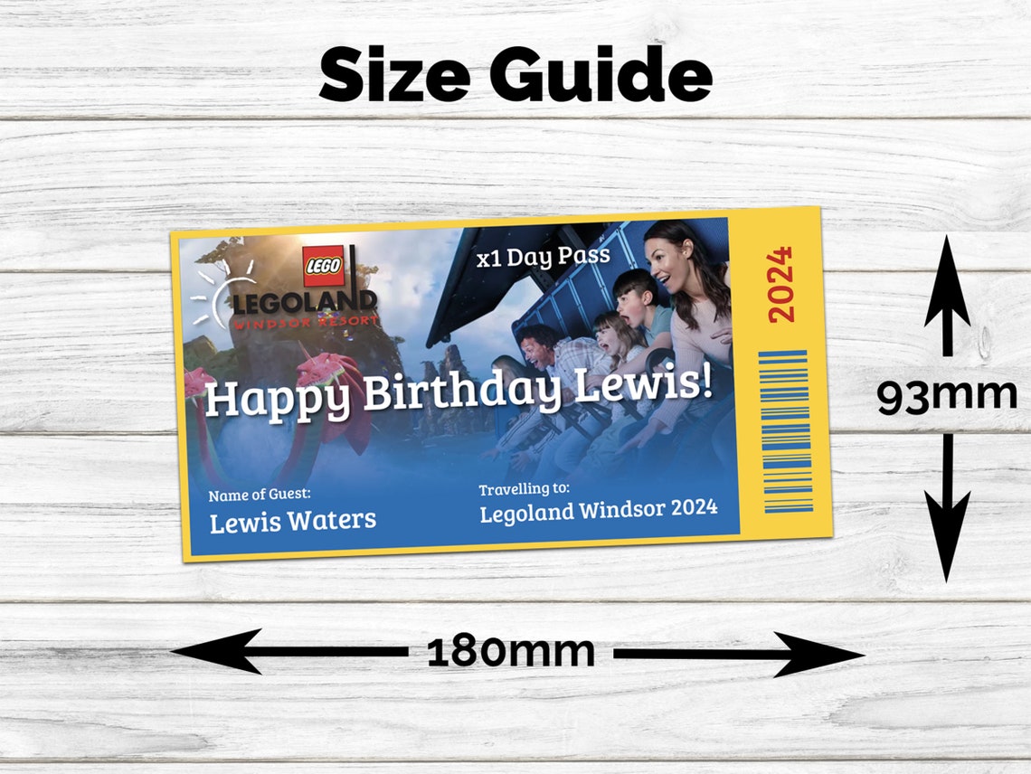 Print-at-home, Legoland Ticket, Birthday or Surprise Trip, PDF - Etsy