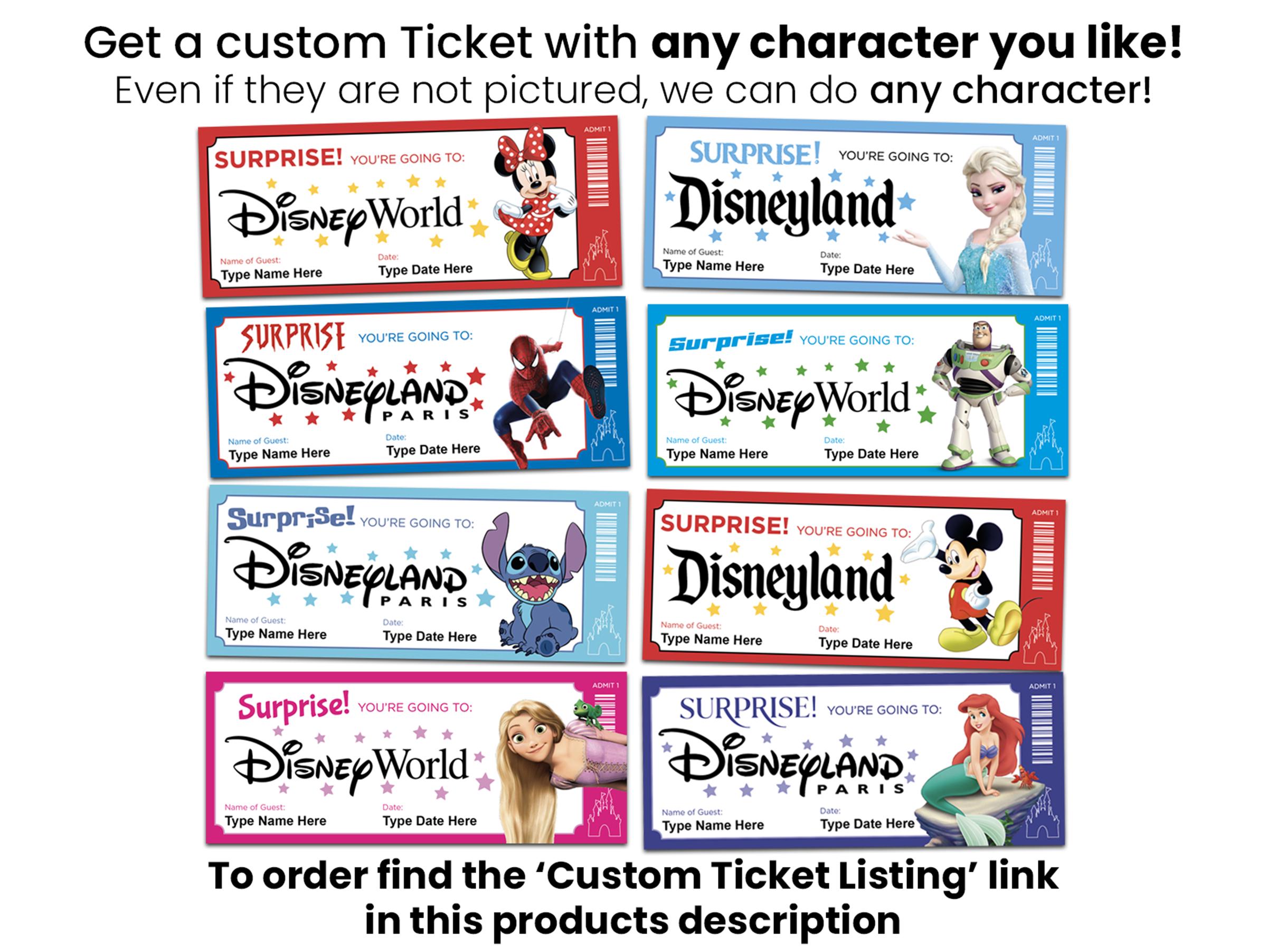 Editable WDW Mickey Mouse Ticket | Florida Vacation Surprise Trip ...