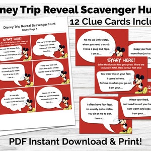 Print-at-home, Theme Park Trip Reveal, Scavenger Hunt, Clues Resort ...