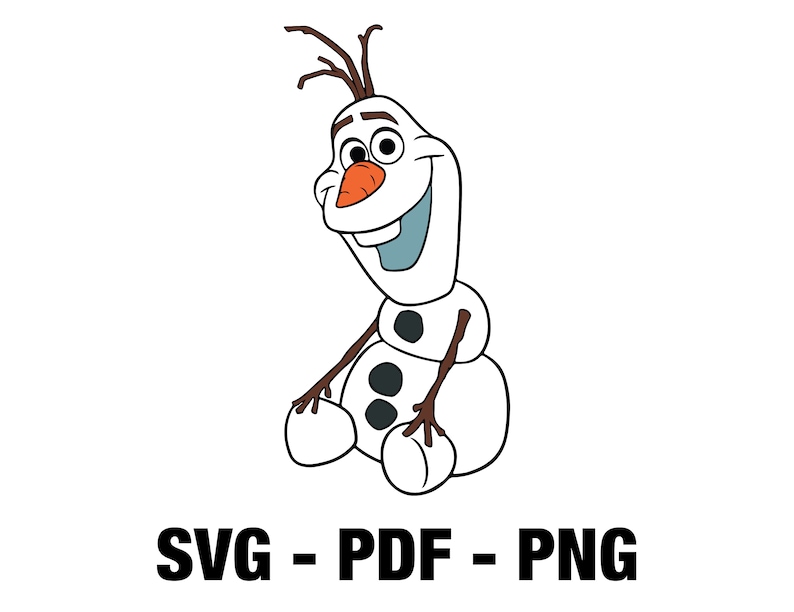 Olaf Frozen SVG, PNG, PDF, Download File for Vinyl Decal, Cut Files ...