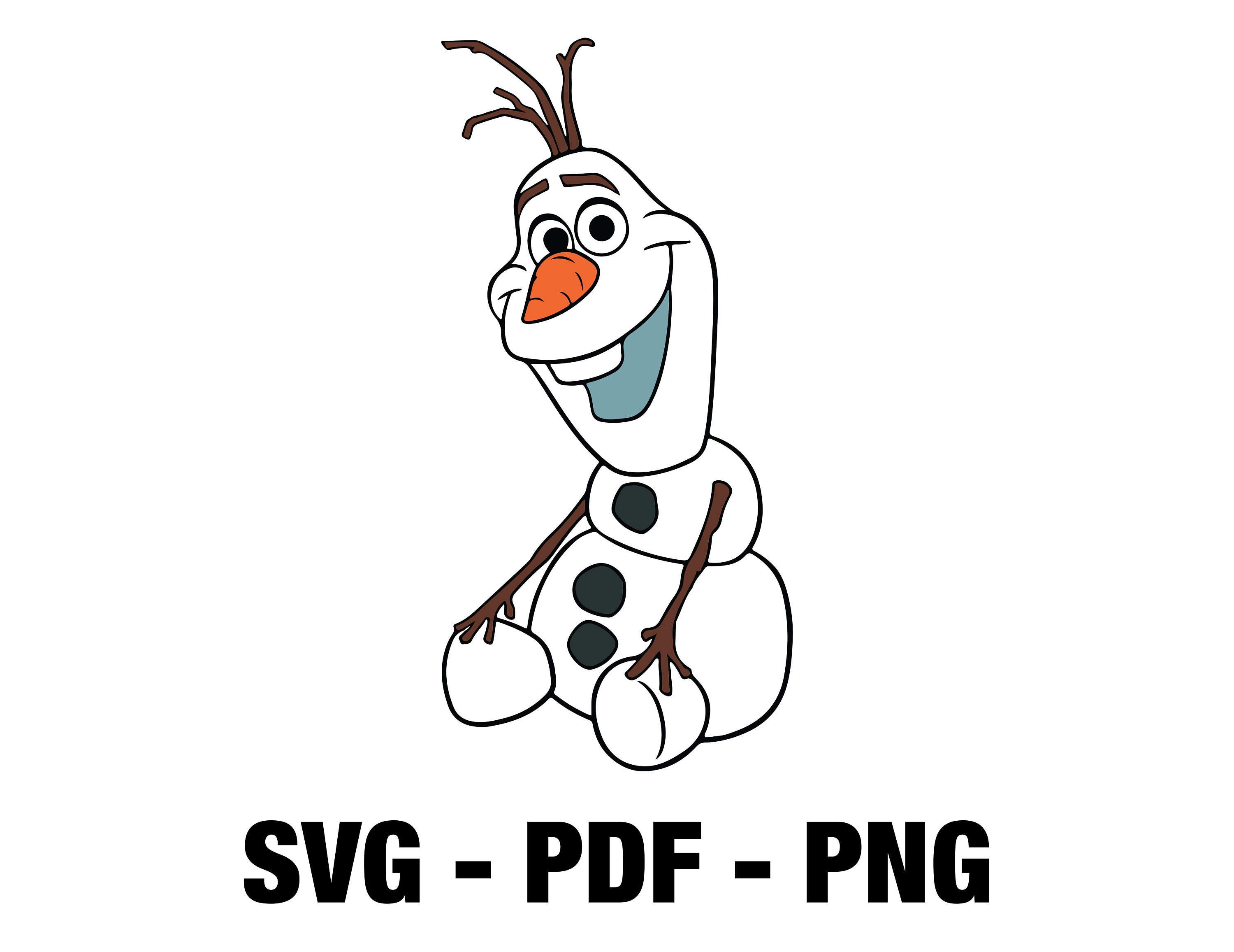 Olaf Frozen SVG, PNG, PDF, Download File for Vinyl Decal, Cut Files ...