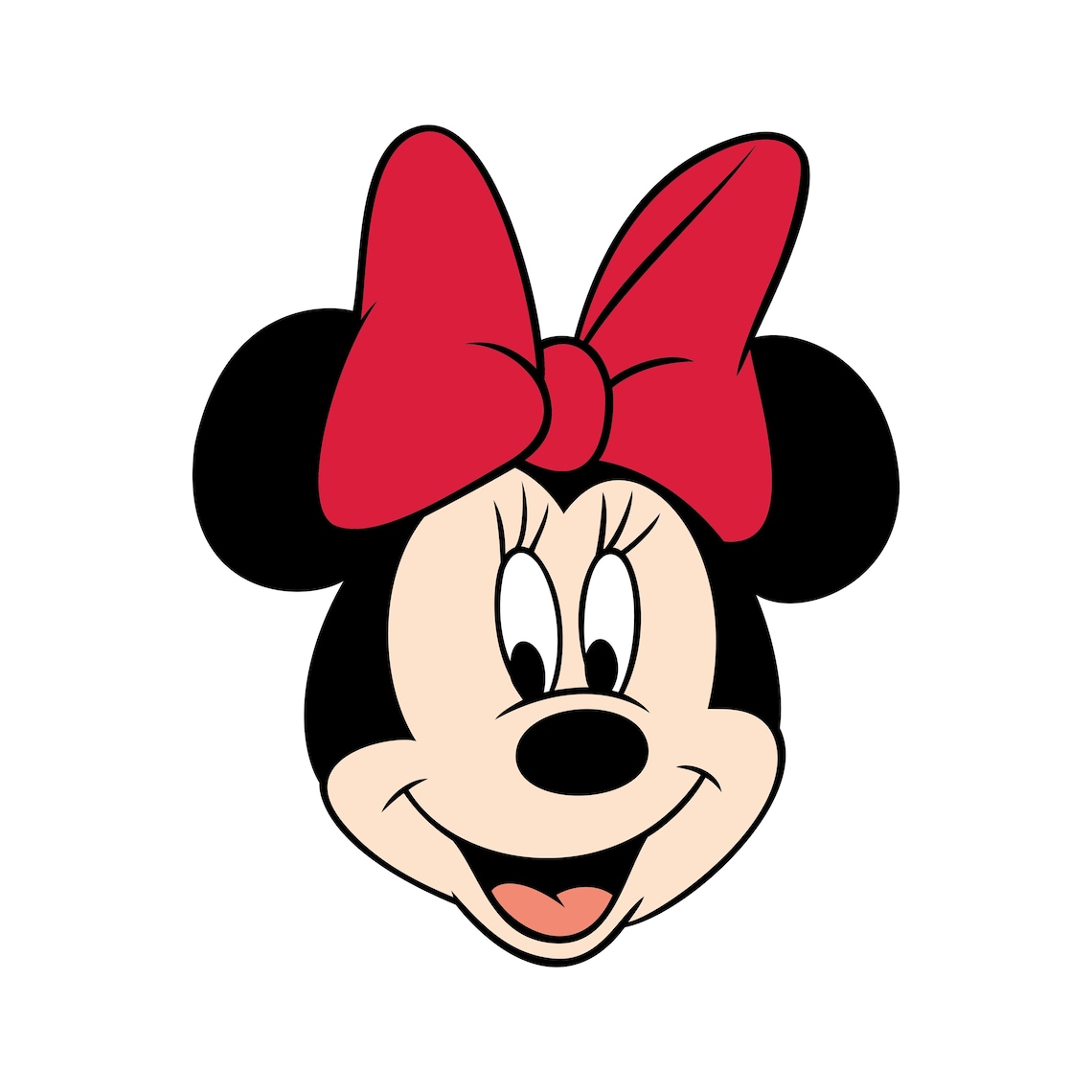 Minnie Mouse Smiling Face SVG, PNG, PDF, Download File for Vinyl Decal ...
