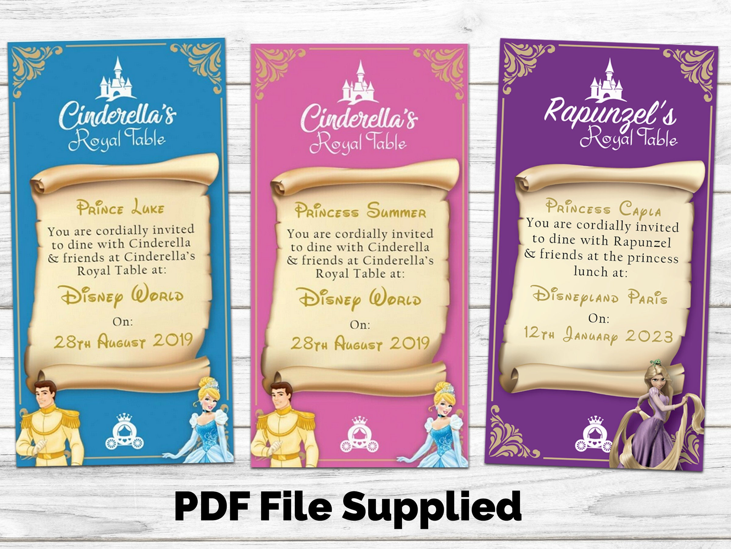 Print-at-home Royal Table Ticket Personalised PDF - Etsy