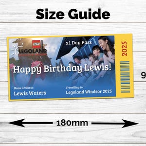 Print-at-home, Legoland Ticket, Birthday or Surprise Trip, Keepsake PDF ...