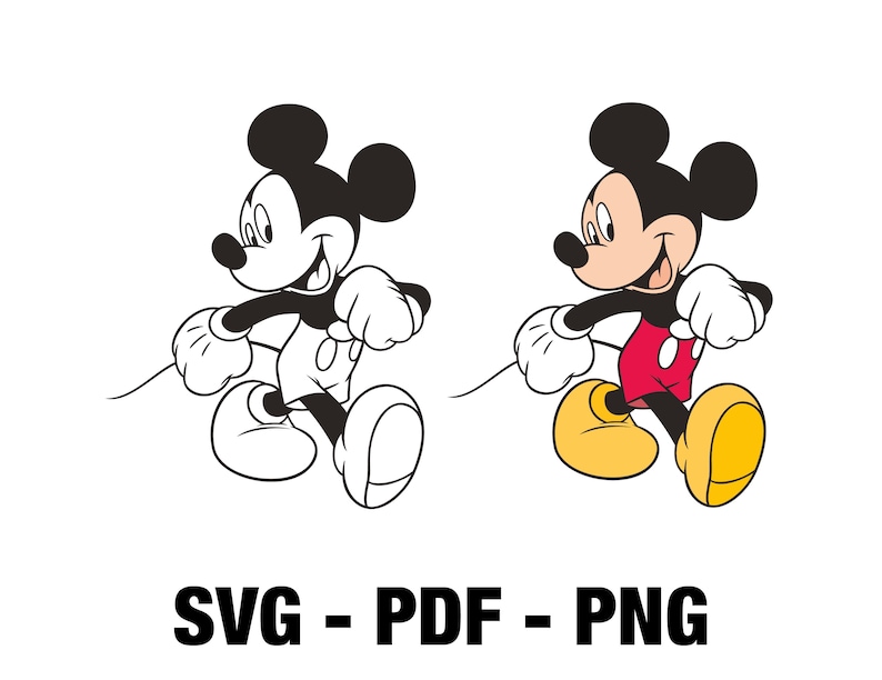 Mickey Mouse SVG, PNG, PDF, Download File for Vinyl Decal, Cut Files ...