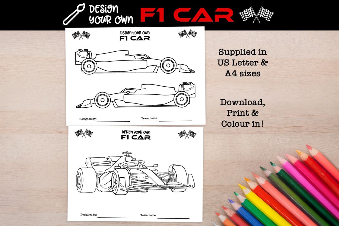 Design Your Own F1 Car – Printable Activity | Colouring & Drawing ...