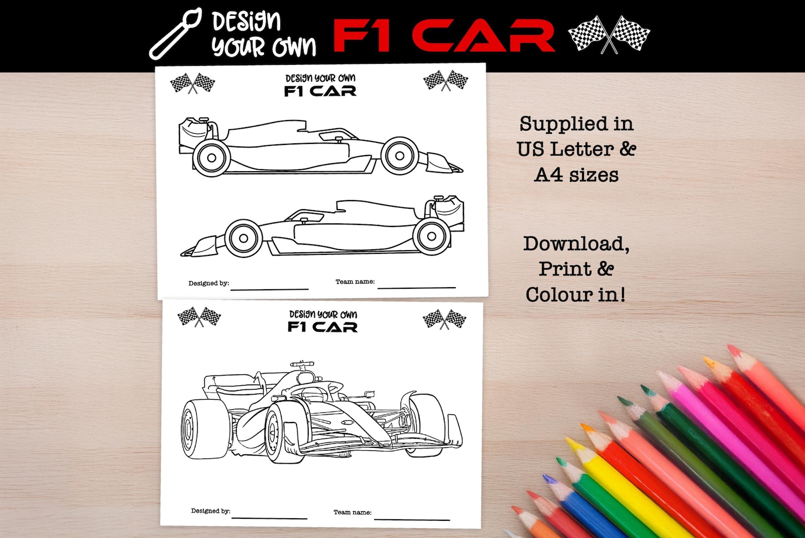 Design Your Own F1 Car – Printable Activity | Colouring & Drawing ...