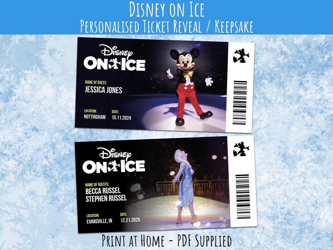 Print-at-home, Disney on Ice Ticket, Surprise Trip Reveal, Keepsake ...