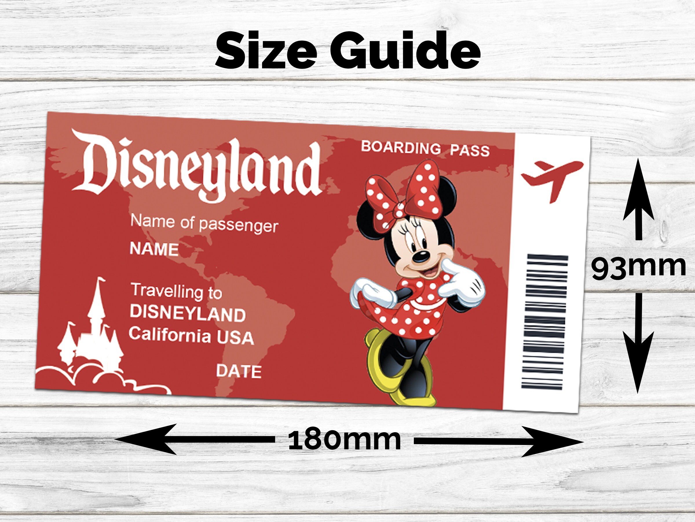 Editable Mickey & Minnie Boarding Passes, California Theme Park Special ...