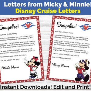 Cruise Editable Boarding Passes, Letters From Mickey & Minnie, Tickets ...