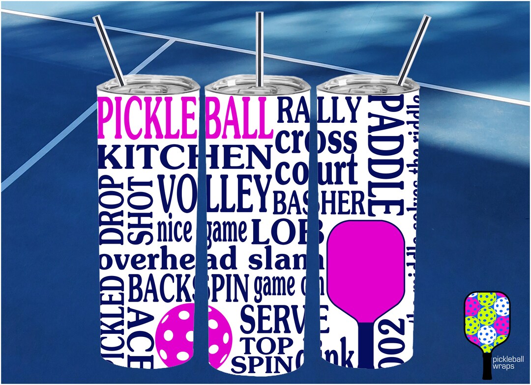 Fun Pickleball Sayings Pink Customizable Pickleball Tumbler Wrap ...