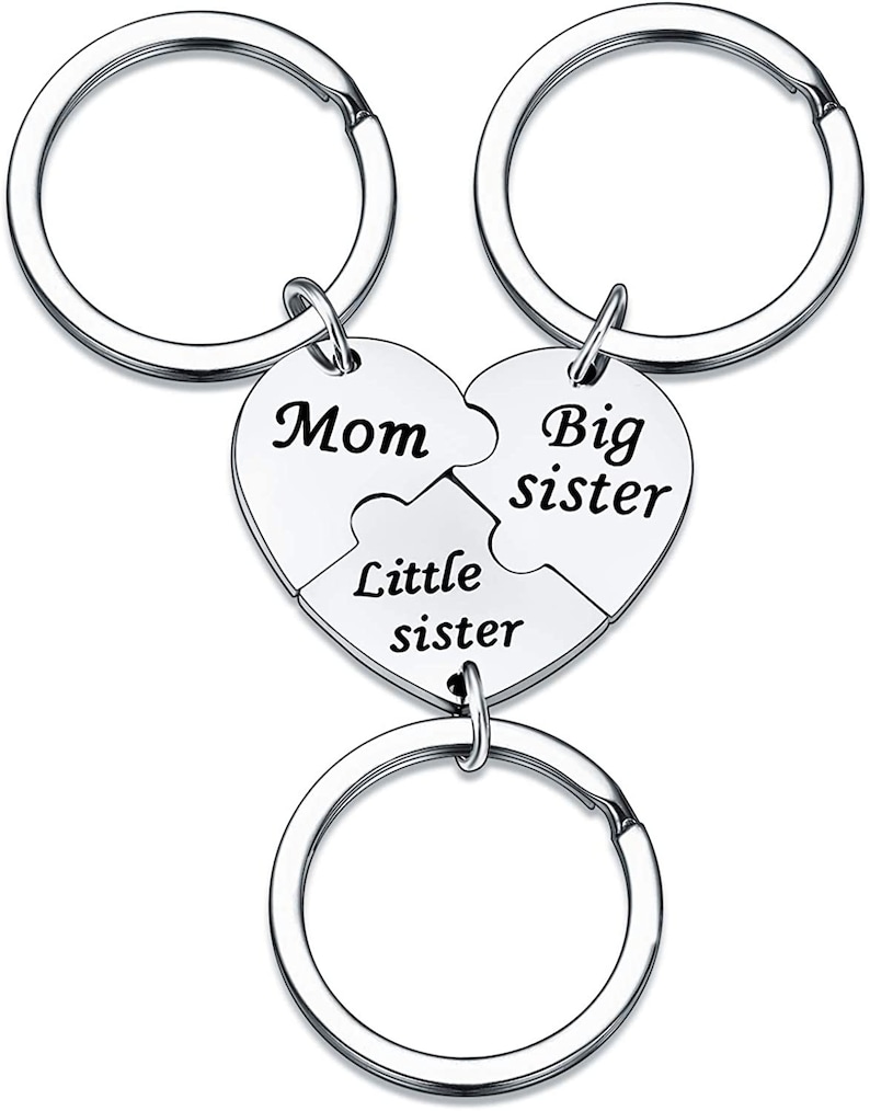 3pcs/set Mom Big Sister Little Sister Keychains Set Mother Daughters ...