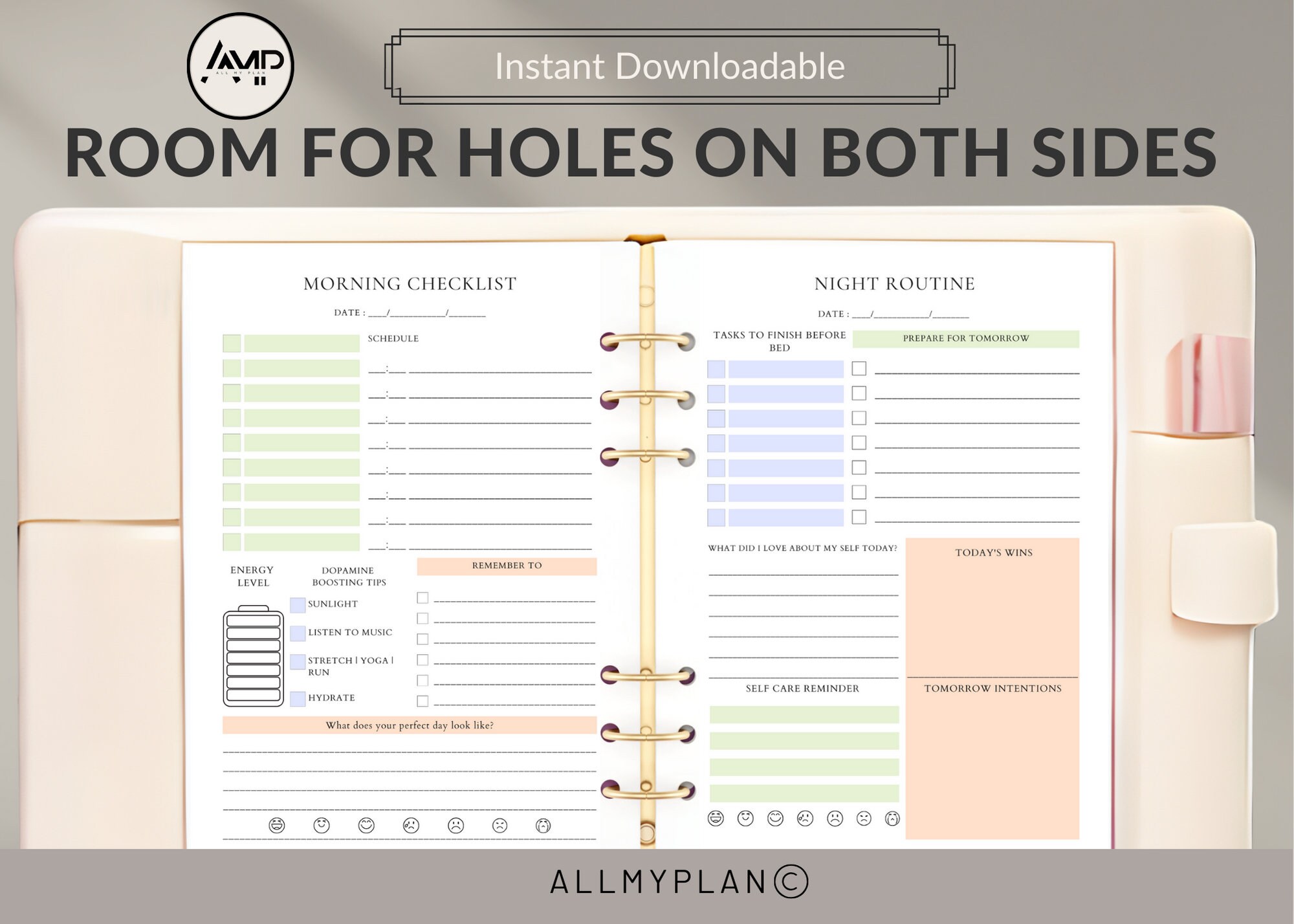 Daily Routine Template, Morning Checklist, Evening Routine, Custom ...