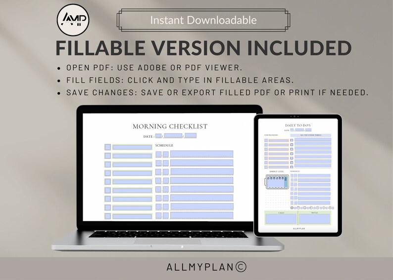 Daily Routine Template, Morning Checklist, Evening Routine, Custom ...