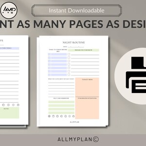 Daily Routine Template, Morning Checklist, Evening Routine, Custom ...