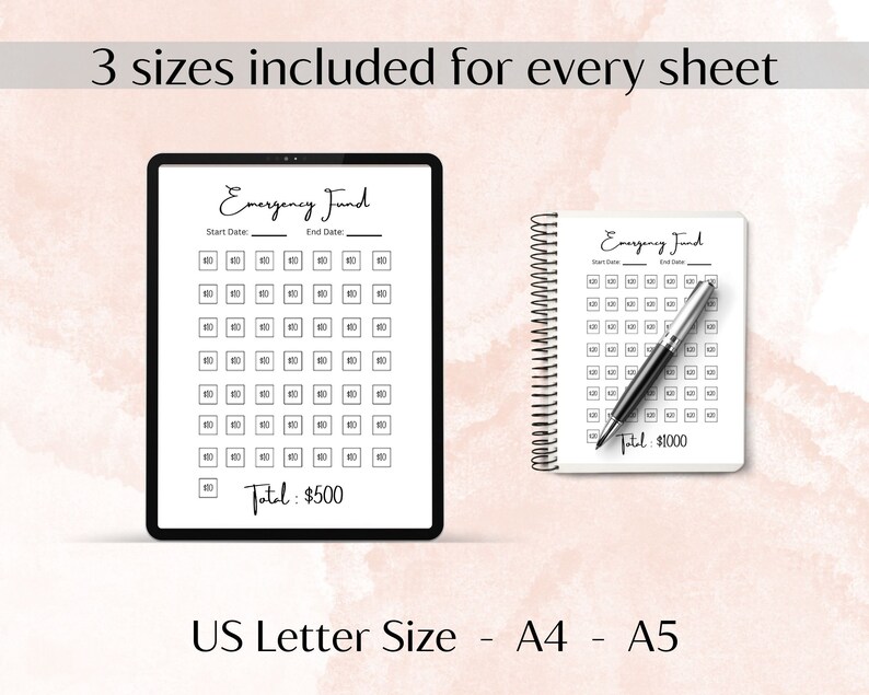 500 Dollar Mini Emergency Fund Savings Challenge Printable, Savings ...