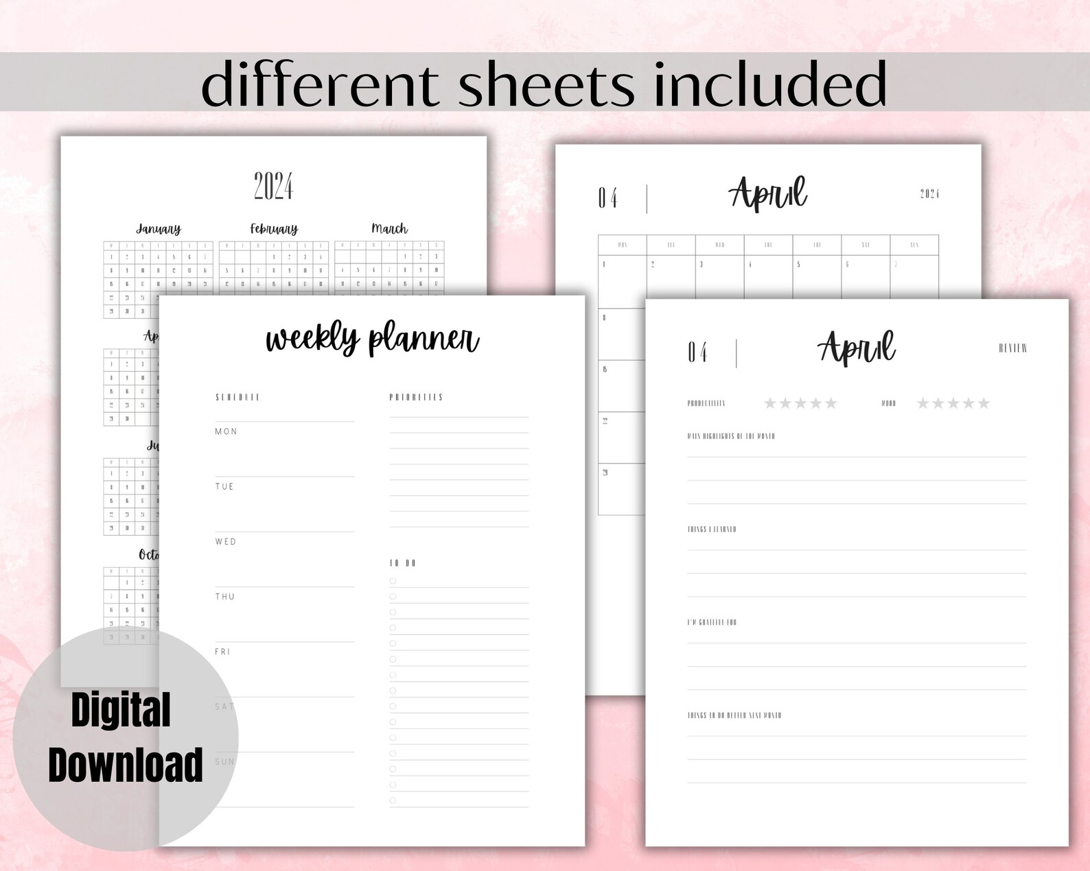 2024 Digital and Printable Planner Stay Organized, Anytime, Anywhere - Etsy