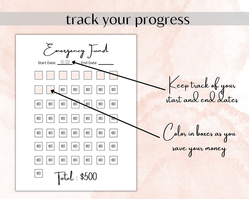 Mini Emergency Fund Savings Challenge Printable, Savings Challenge ...