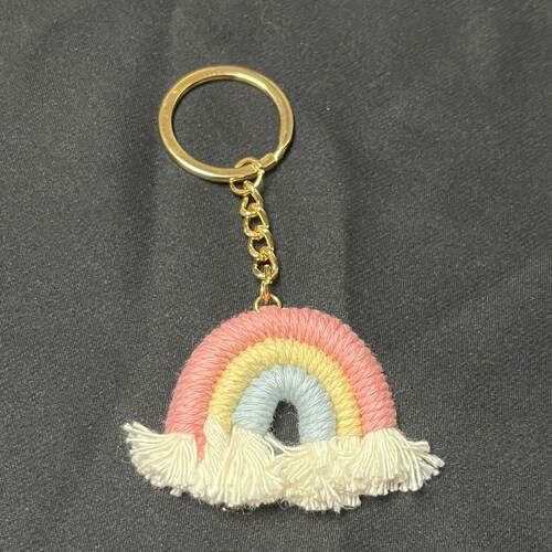Handmade Personalised Rainbow Keyring With Pony Beads - Etsy UK