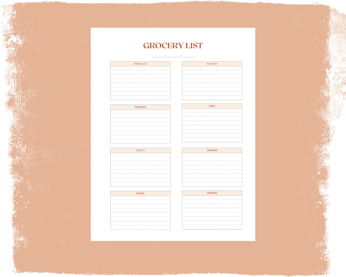 Printable Meal Planner | Printable Grocery Planner | Printable Grocery ...