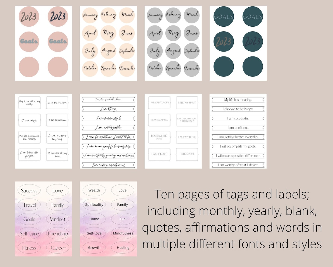 Printables for Vision Board | Vision Board Kit | Printable Affirmations ...