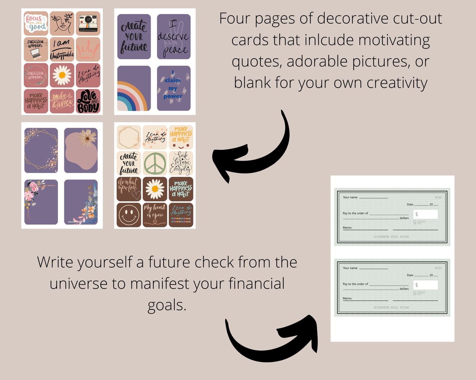 Printables for Vision Board | Vision Board Kit | Printable Affirmations ...