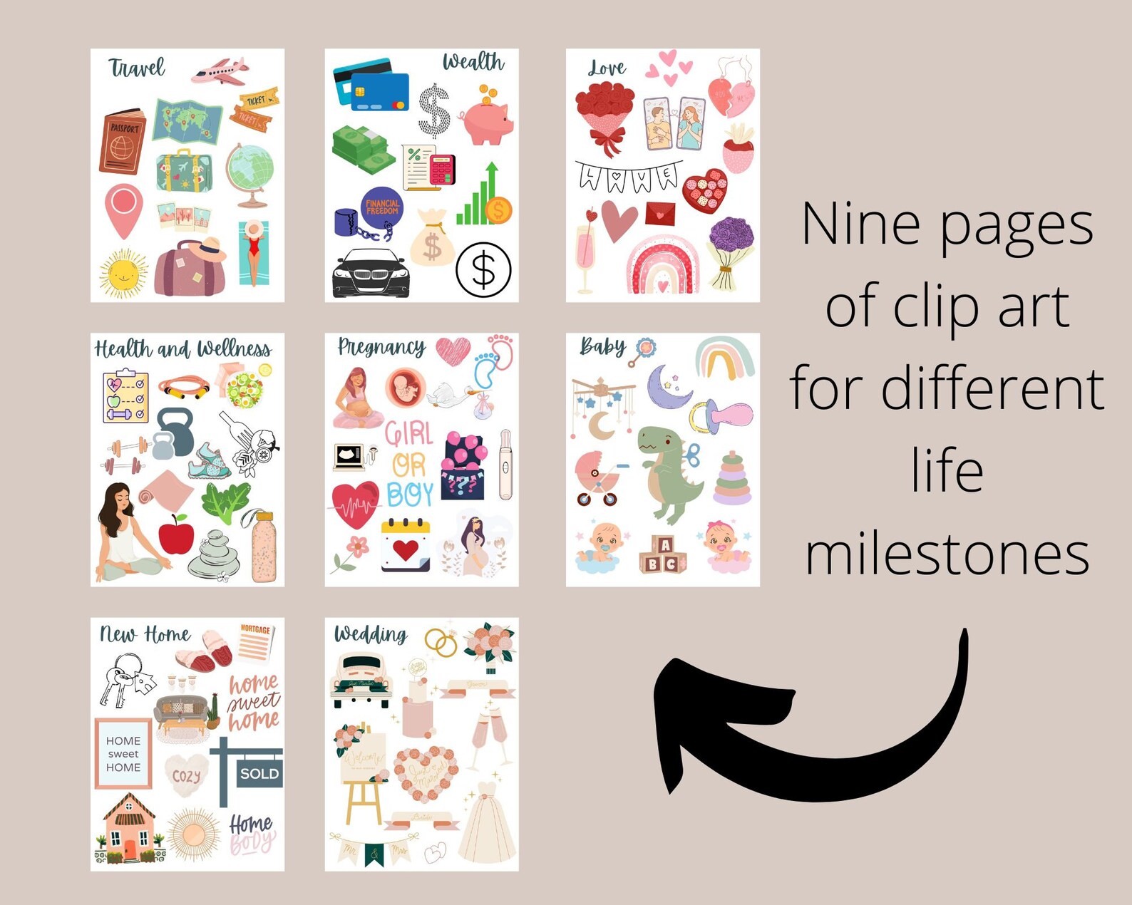 Printables for Vision Board | Vision Board Kit | Printable Affirmations ...