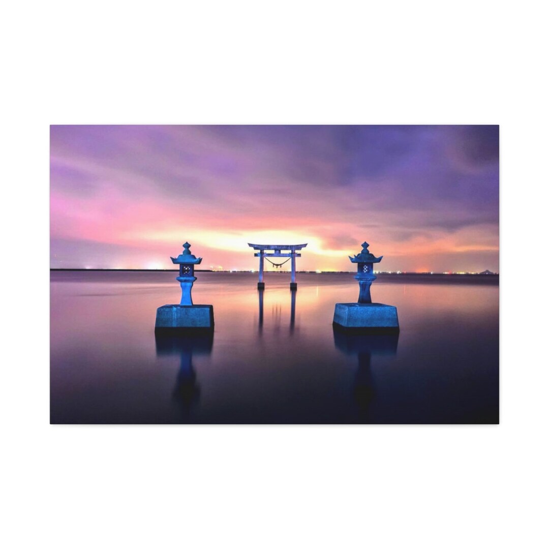 Japan Seaside Shrine Torri Gate || Torri Gate Stretched Canvas, 1.5 ...