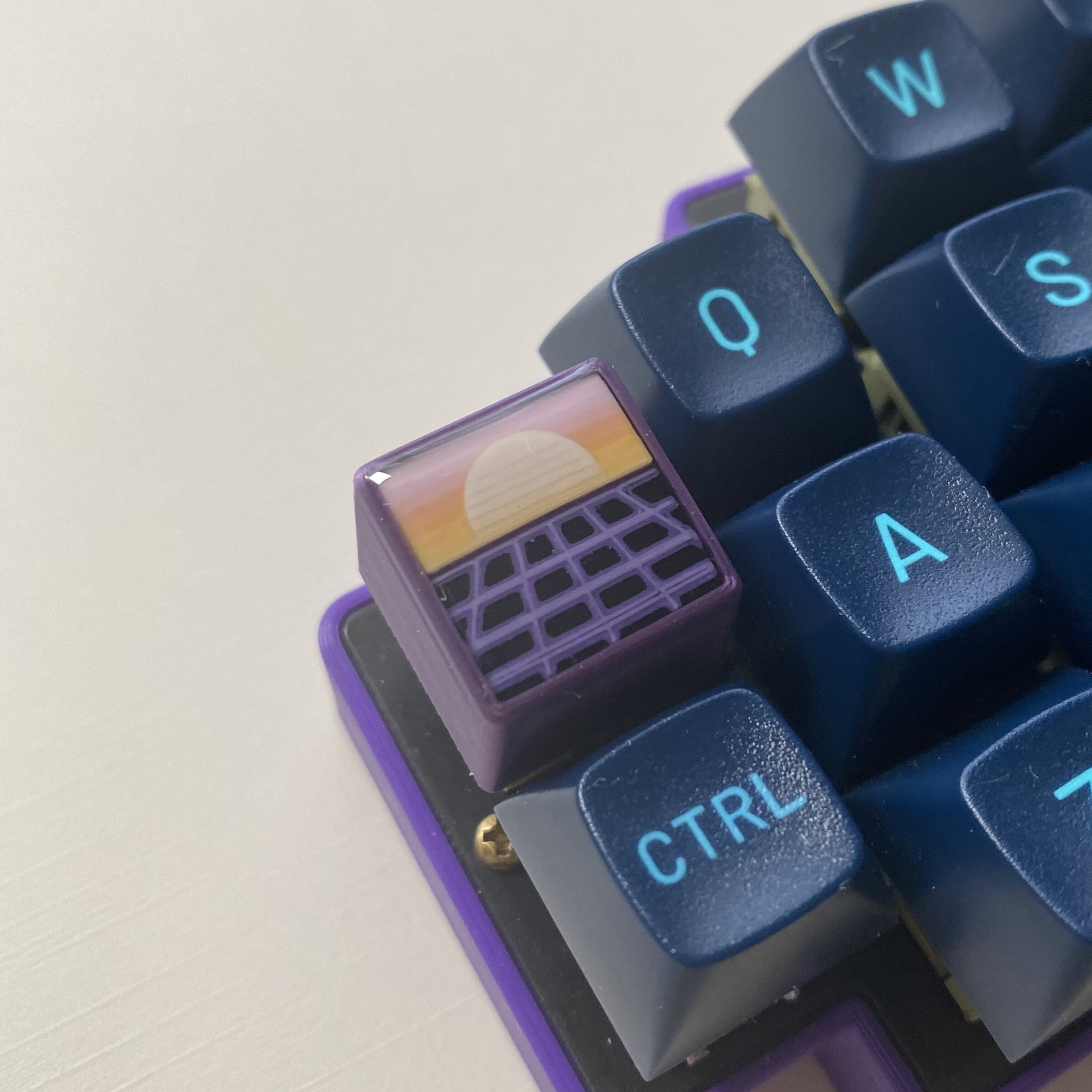 Synthwave Sun Resin Artisan Keycap Mx-style Mechanical Keyboards ...