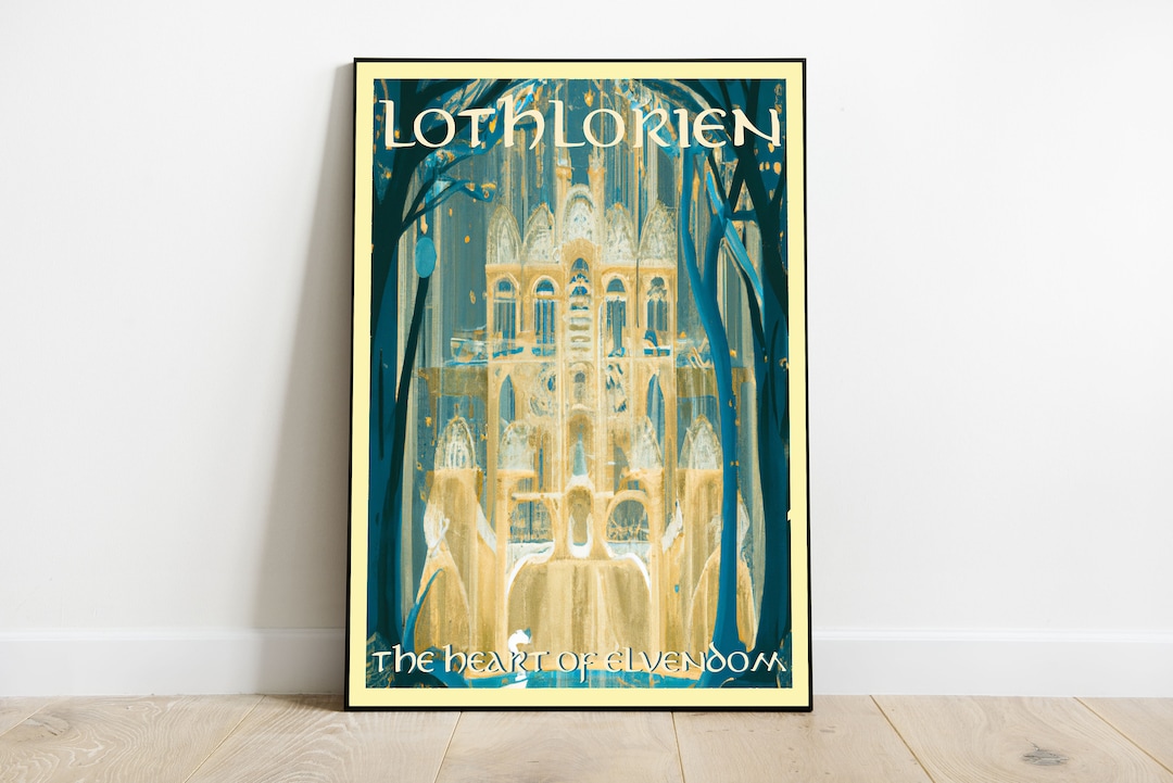 Lord of the Rings Poster Lothlorien Poster LOTR Middle Earth Lothlorien ...