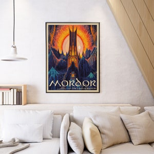 Lord of the Rings Poster Mordor Poster LOTR Middle Earth Mordor Travel ...