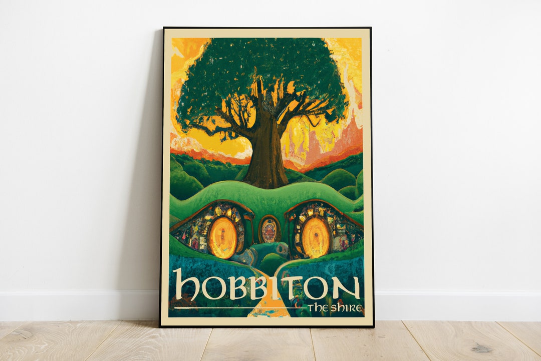 Lord of the Rings Poster Shire Poster LOTR Middle Earth Hobbiton Travel ...