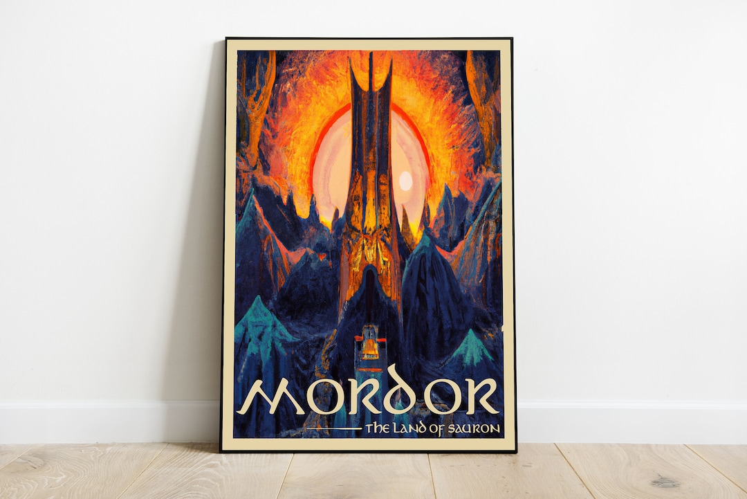 Lord of the Rings Poster Mordor Poster LOTR Middle Earth Mordor Travel ...
