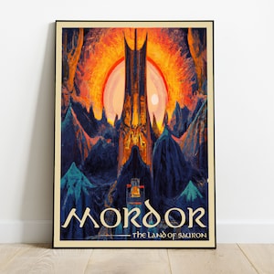 Lord of the Rings Poster Mordor Poster LOTR Middle Earth Mordor Travel ...