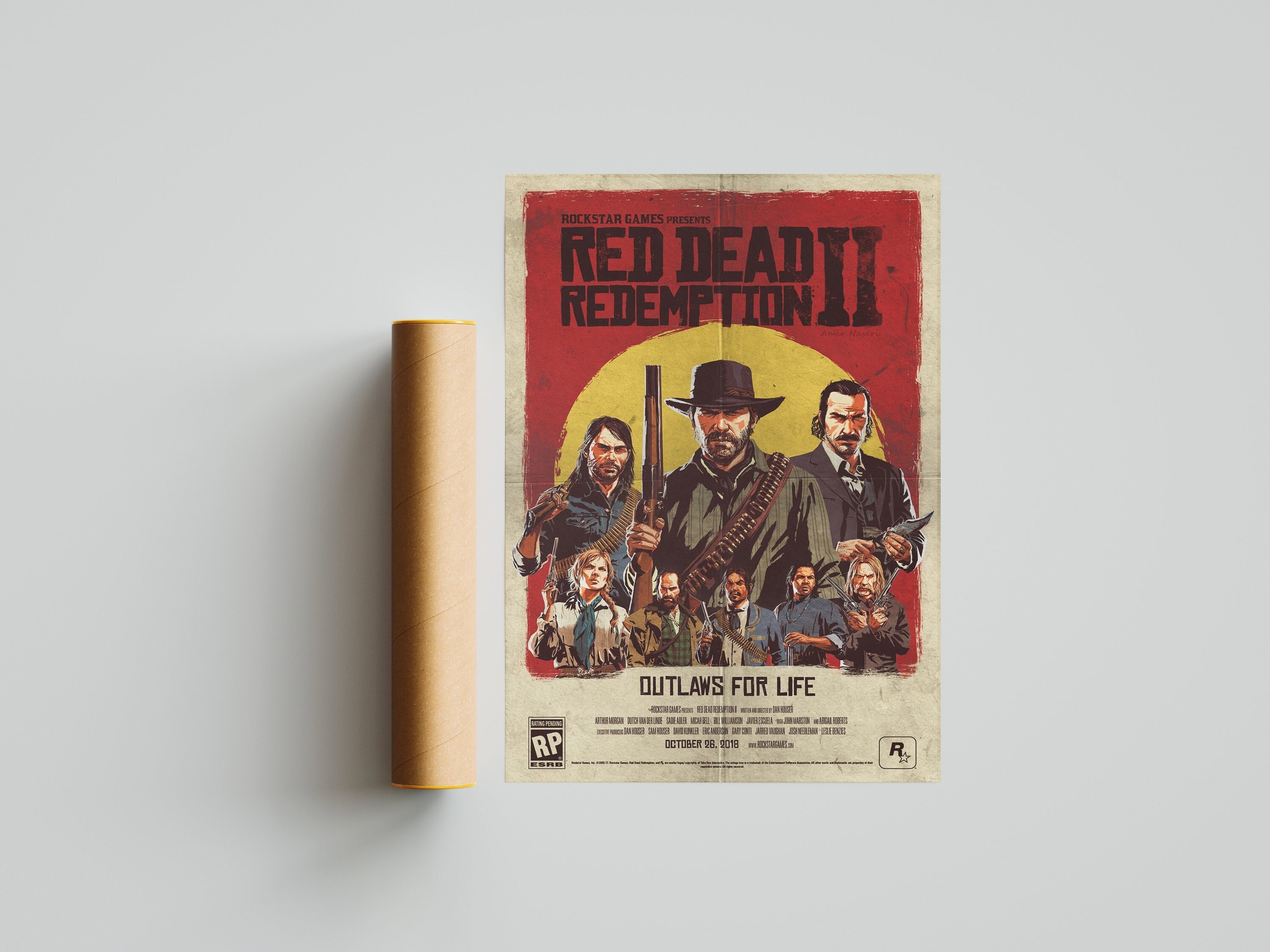 Red Dead Redemption Poster Rdr Poster Rdr 2 Poster Red - Etsy