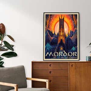 Lord of the Rings Poster Mordor Poster LOTR Middle Earth Mordor Travel ...