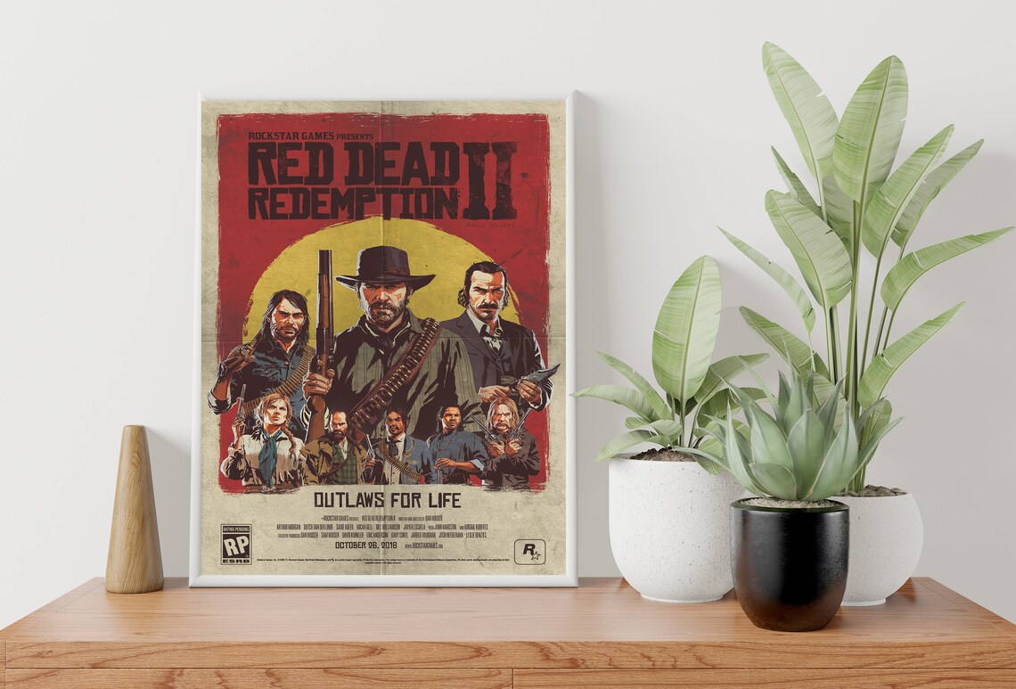 Red Dead Redemption Poster Rdr Poster Rdr 2 Poster Red - Etsy