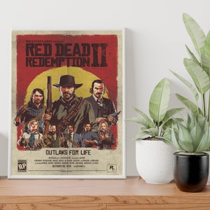 Red Dead Redemption Poster Rdr Poster Rdr 2 Poster Red - Etsy