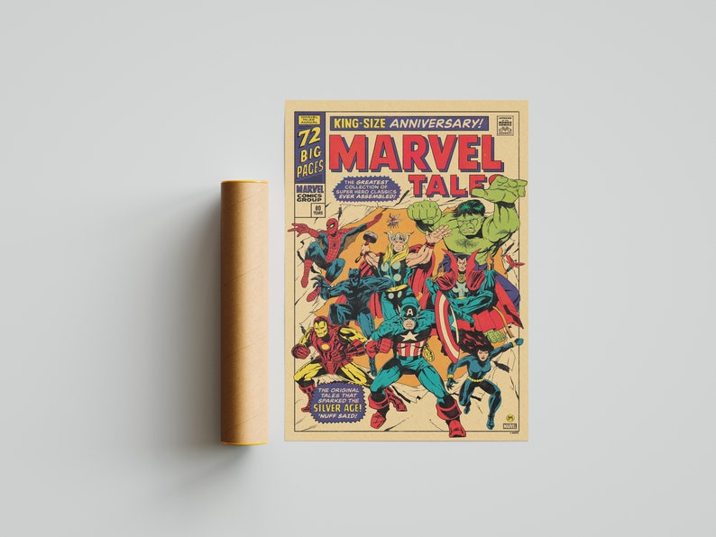 Avengers Poster Marvel Poster Spiderman Poster Vintage - Etsy