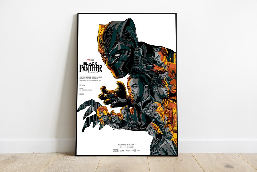 Black Panther Poster Black Panther Marvel Poster Illustration Poster ...