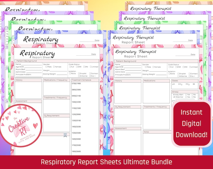 Respiratory Therapy Report Sheet Four Patients ICU - Etsy