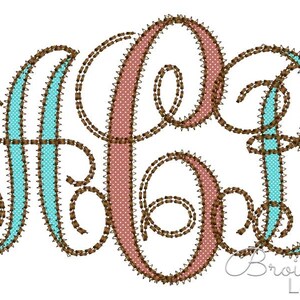 Applique Monogram Embroidery Font Hand Stitch Imitation Alphabet for ...