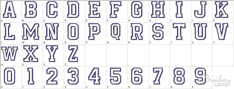 Applique Embroidery Font Sport College Varsity Alphabet 6 Sizes: 3", 4 ...