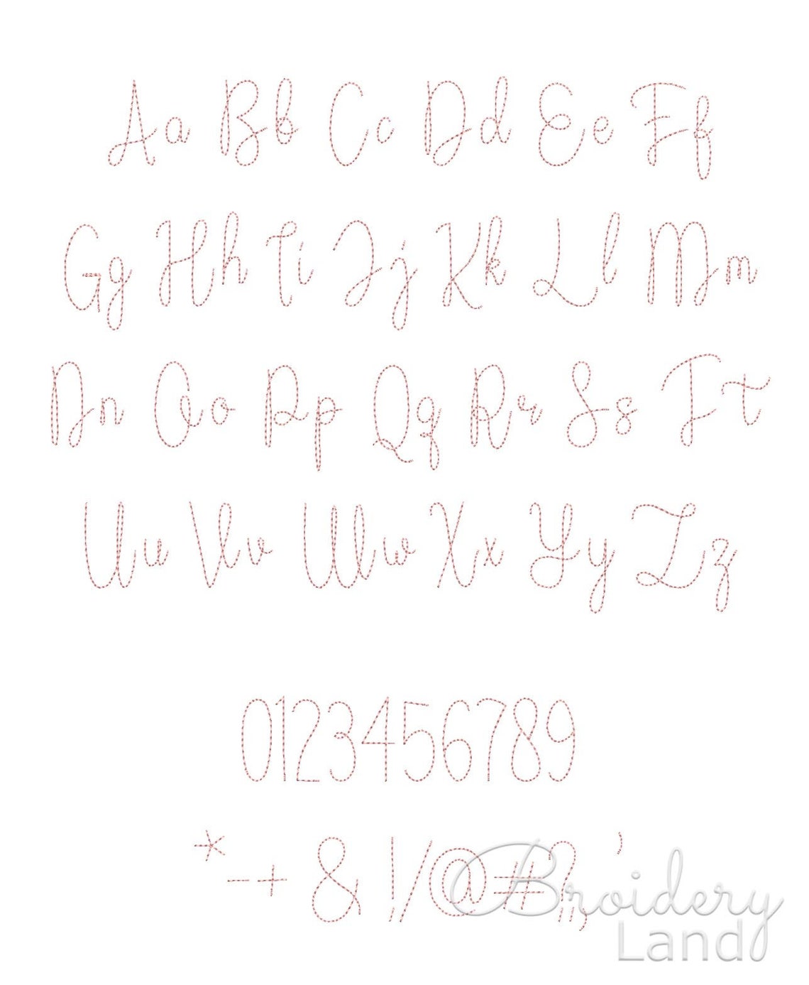Bean Script Font Machine Embroidery Handwritten Alphabet 6 Sizes: 0.75 ...