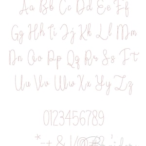 Bean Script Font Machine Embroidery Handwritten Alphabet 6 Sizes: 0.75 ...